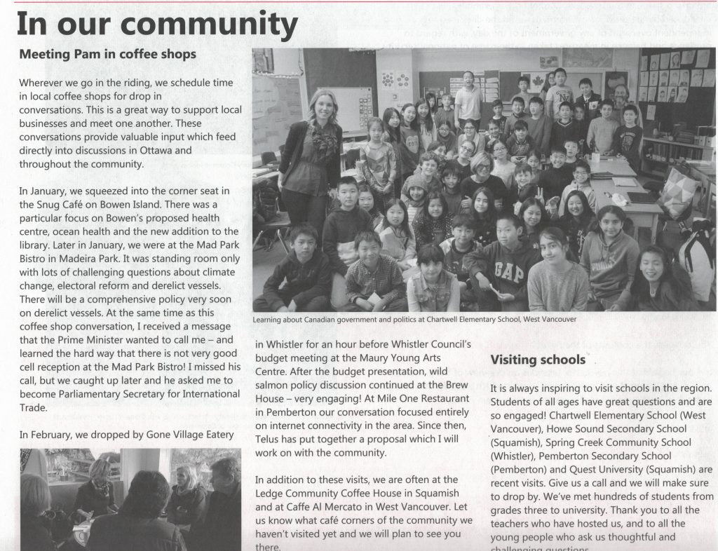 M.P. Visit | Chartwell Elementary School